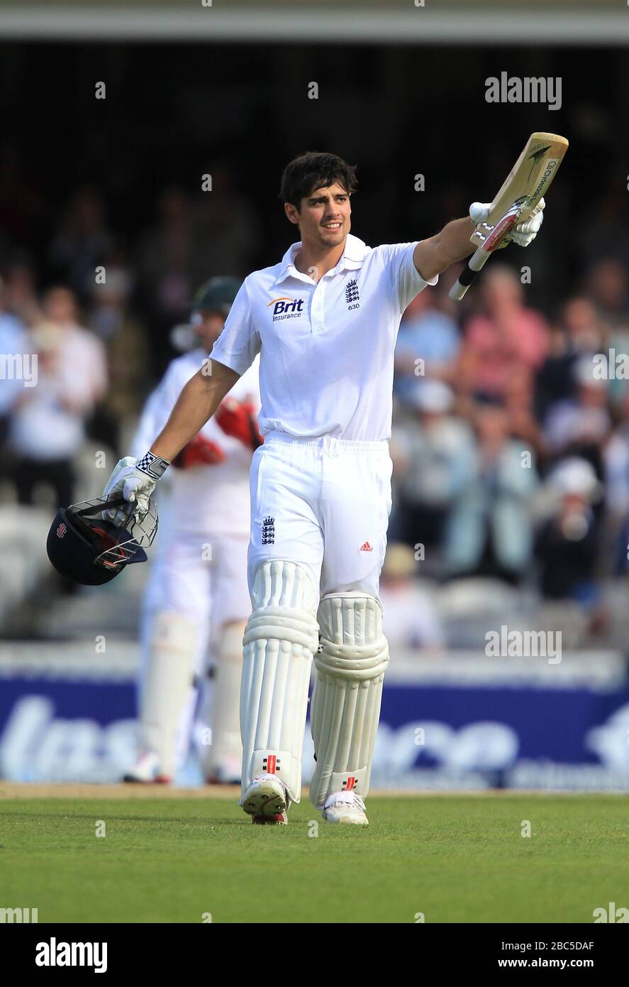 England's Alastair Cook celebrates scoring a century Stock Photo - Alamy