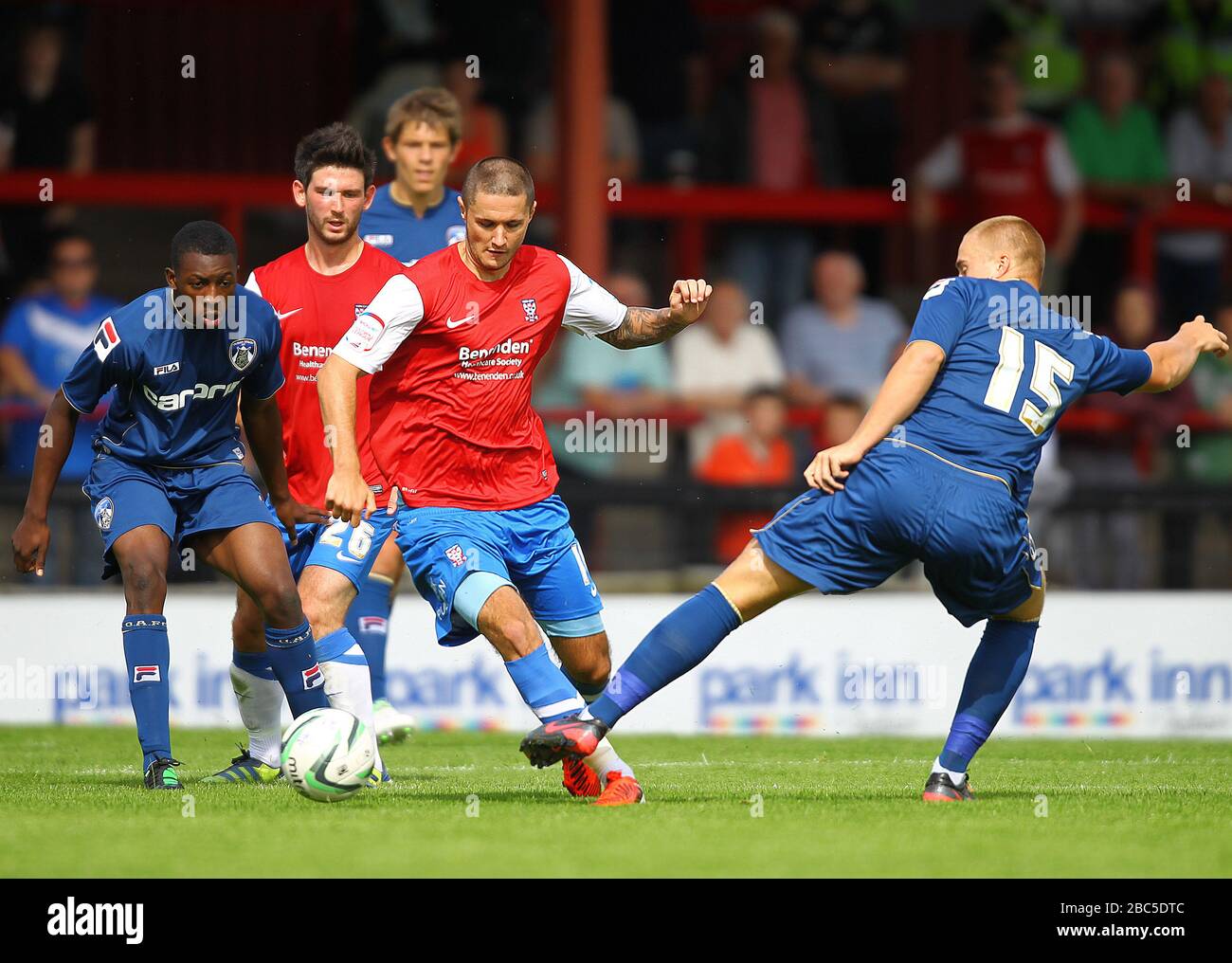 York citys dominic knowles and oldham athletics david mellor hi-res ...
