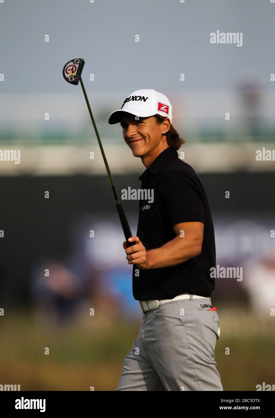 Denmark's Thorbjorn Olesen acknowledges the crowd on the 17th Stock ...