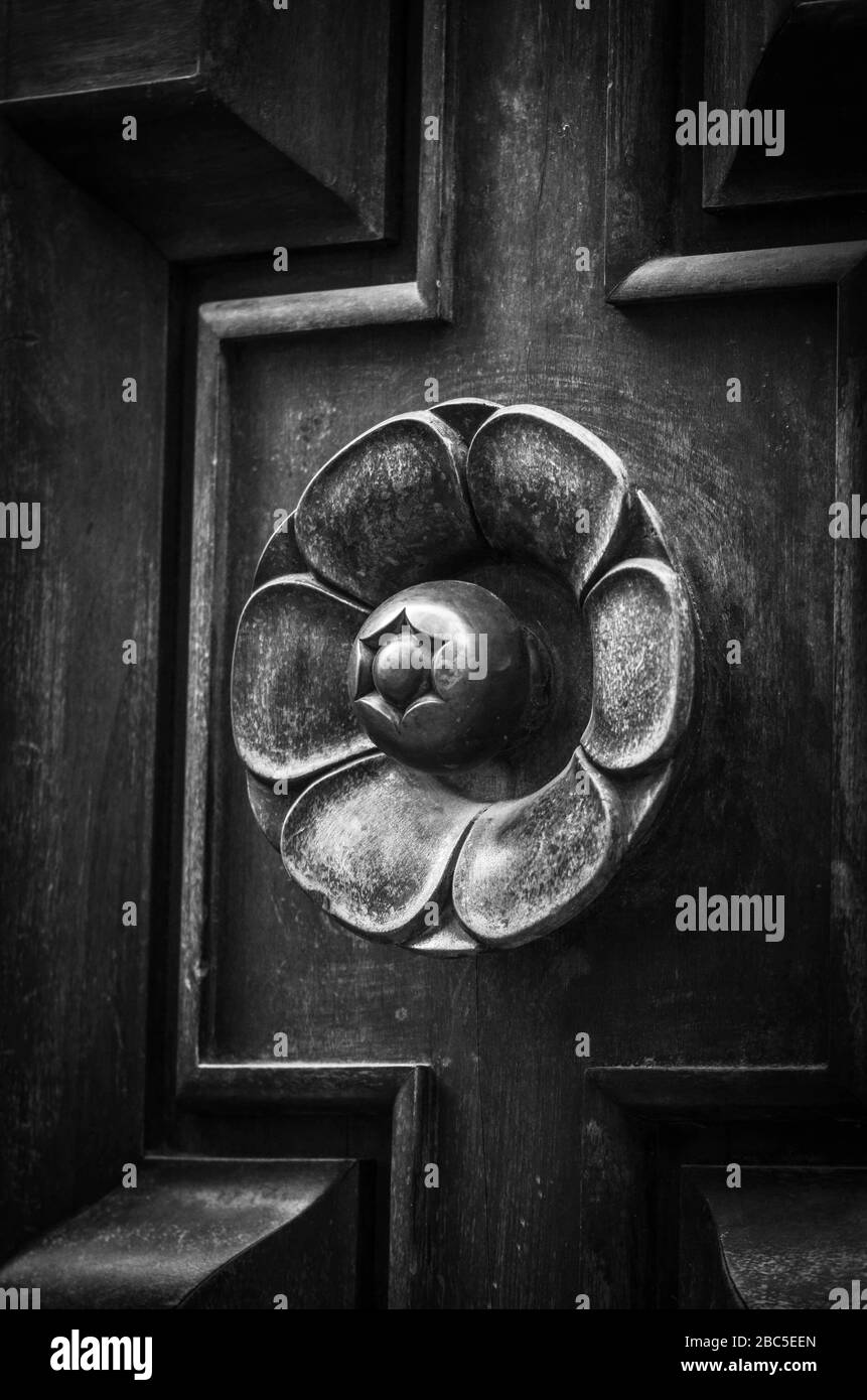 ancient doors close up within the historical streets of Rome Stock ...