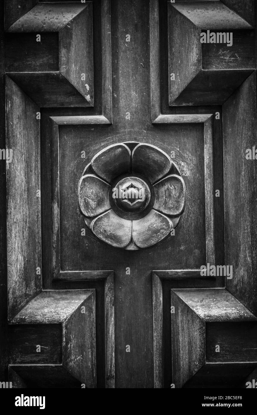 ancient doors close up within the historical streets of Rome Stock ...