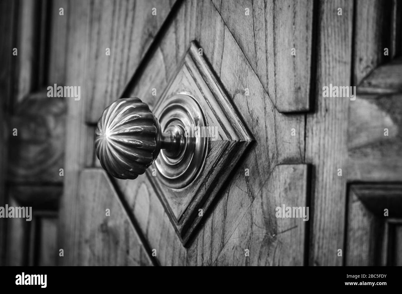 ancient doors close up within the historical streets of Rome Stock ...