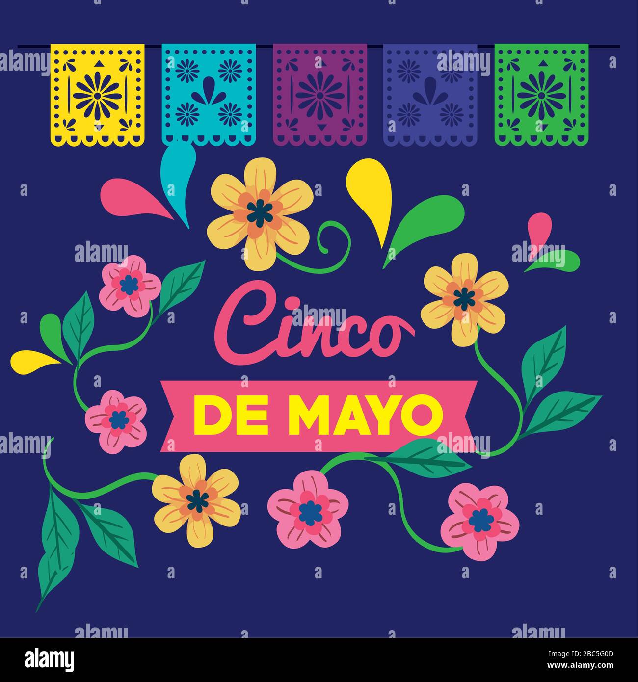 Garlands of flowers Stock Vector Images - Alamy