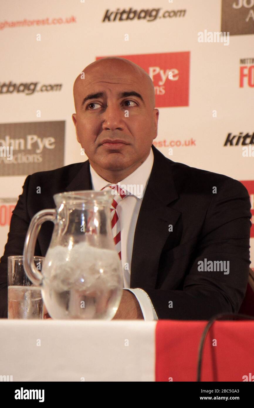 Nottingham Forest owner Omar Al Hasawi listens at the press conference ...