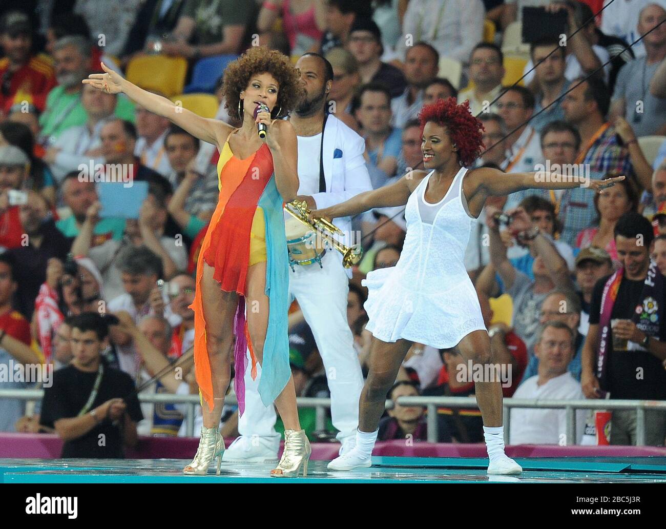 Singer Oceana performs her song Endless Summer, the anthem of Euro 2012 ...