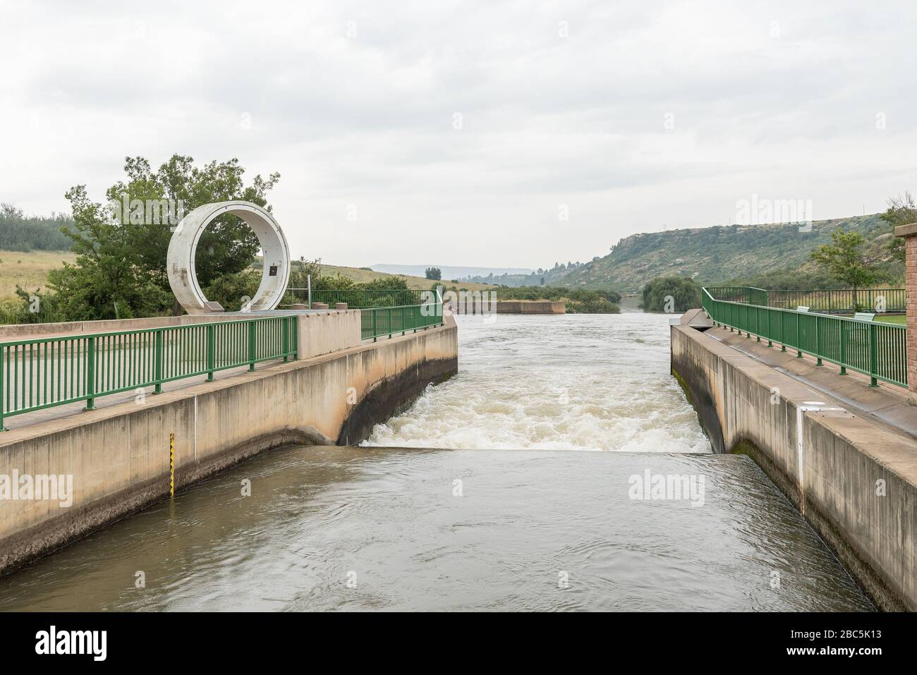Water from the Katse dam flowing out of the tunnel into the Ash River ...
