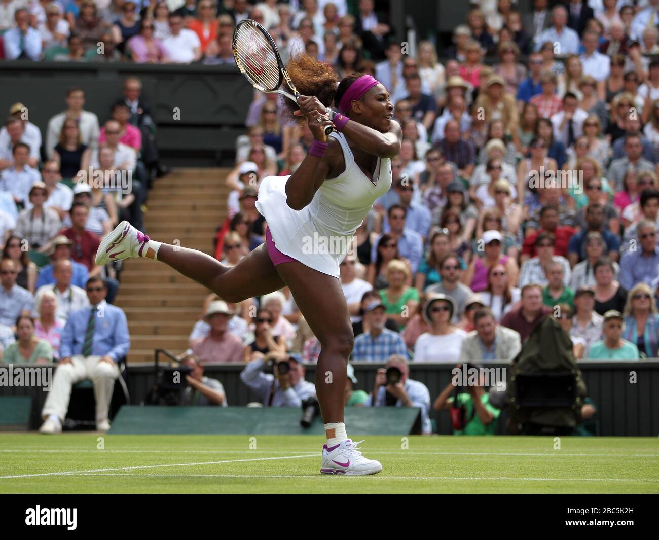 USA's Serena Williams in action against Belarus's Victoria Azarenka ...