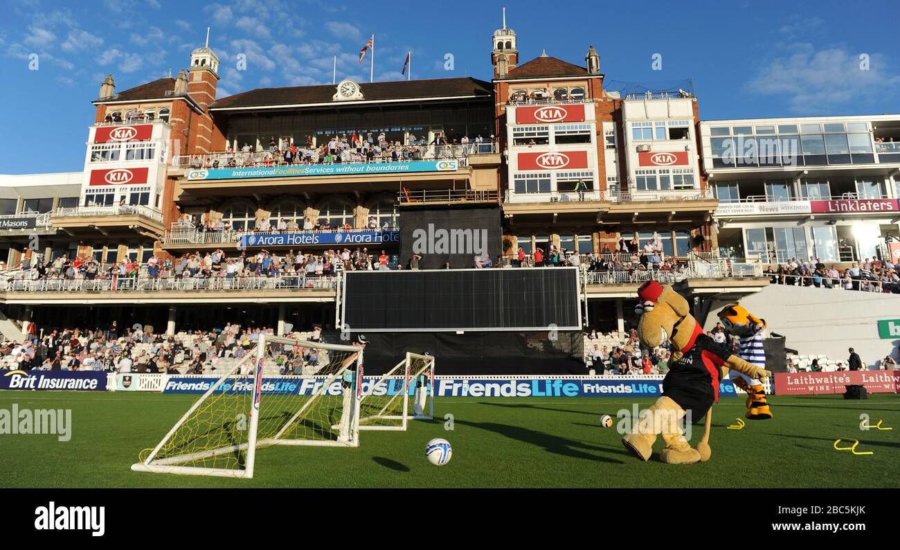 Mascot Derby action during the interval between Surrey Lions and ...