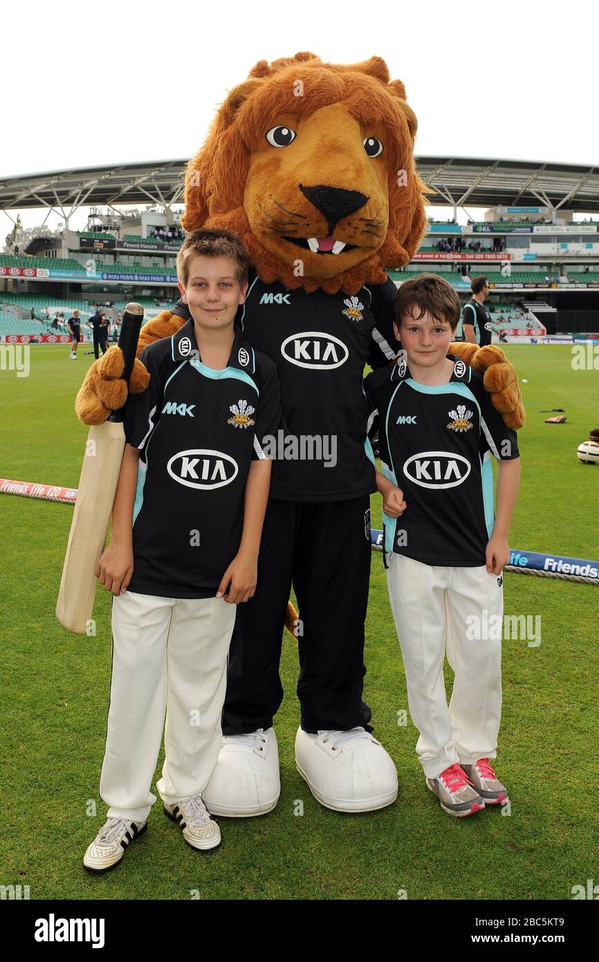 Surrey Lions mascot Caesar the Lion meets the Surrey matchday mascots ...