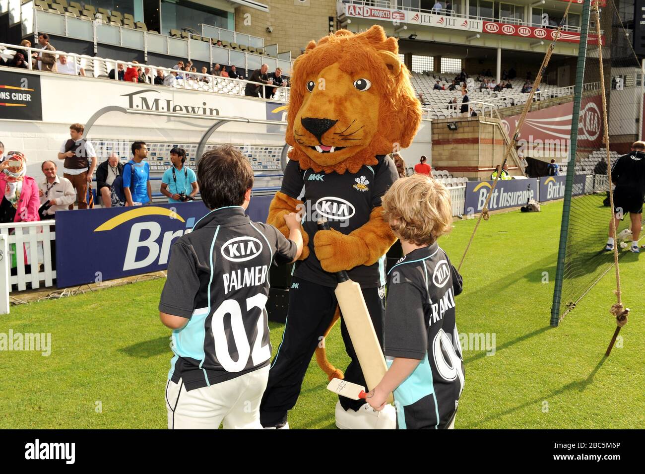 Surrey Lions matchday mascots meet club mascot Caesar The Lion before ...