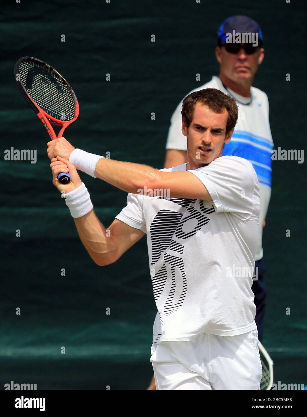 Great Britain's Andy Murray with coach Ivan Lendl during practice Stock Photo - Alamy