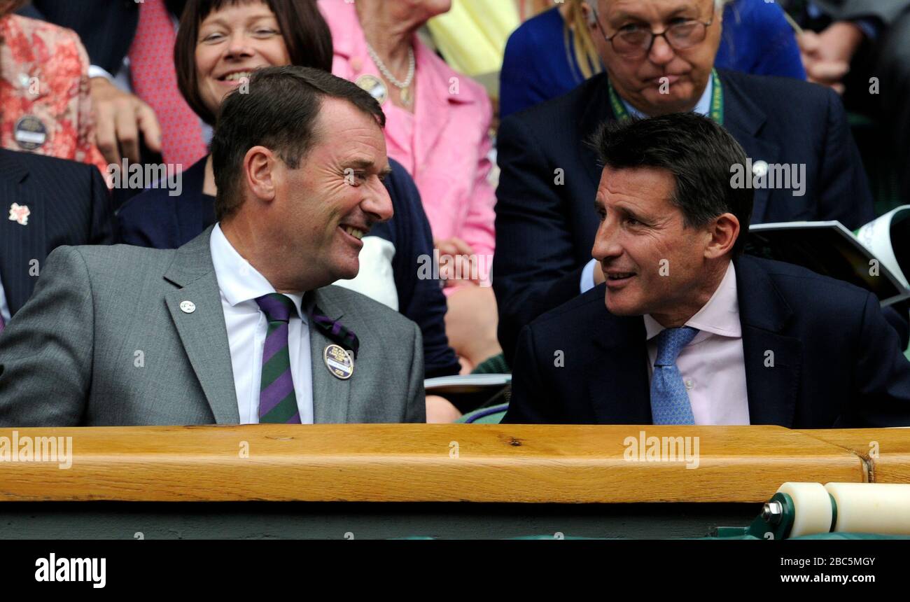 Chairman of the All England Club, Philip Brook (left) speaks with LOCOG ...