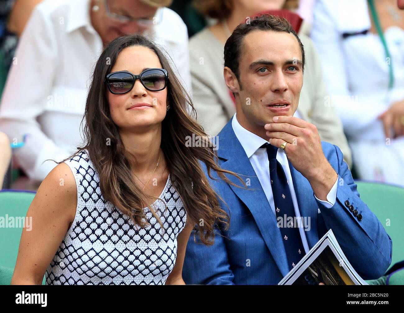 Pippa and James Middleton take their seats in the royal box ahead of ...