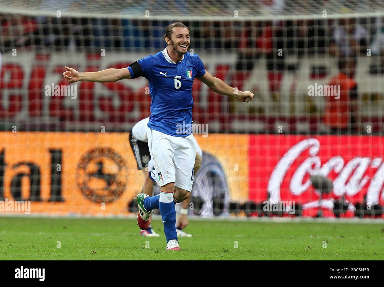 Italy's Federico Balzaretti celebrates after the final whistle Stock ...