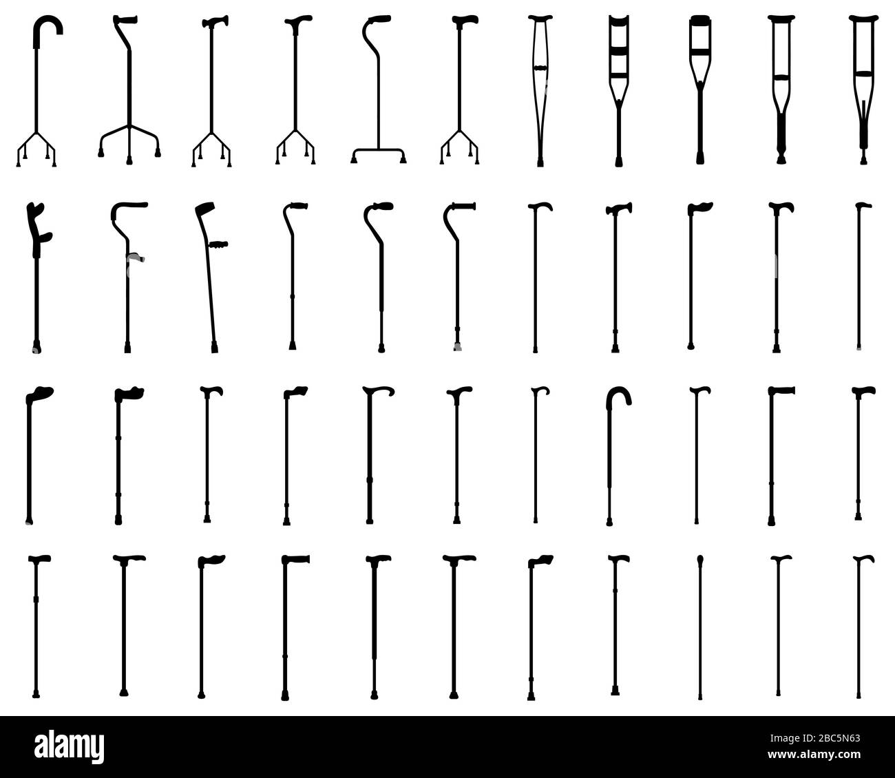 Set wooden walking stick Cut Out Stock Images & Pictures - Alamy