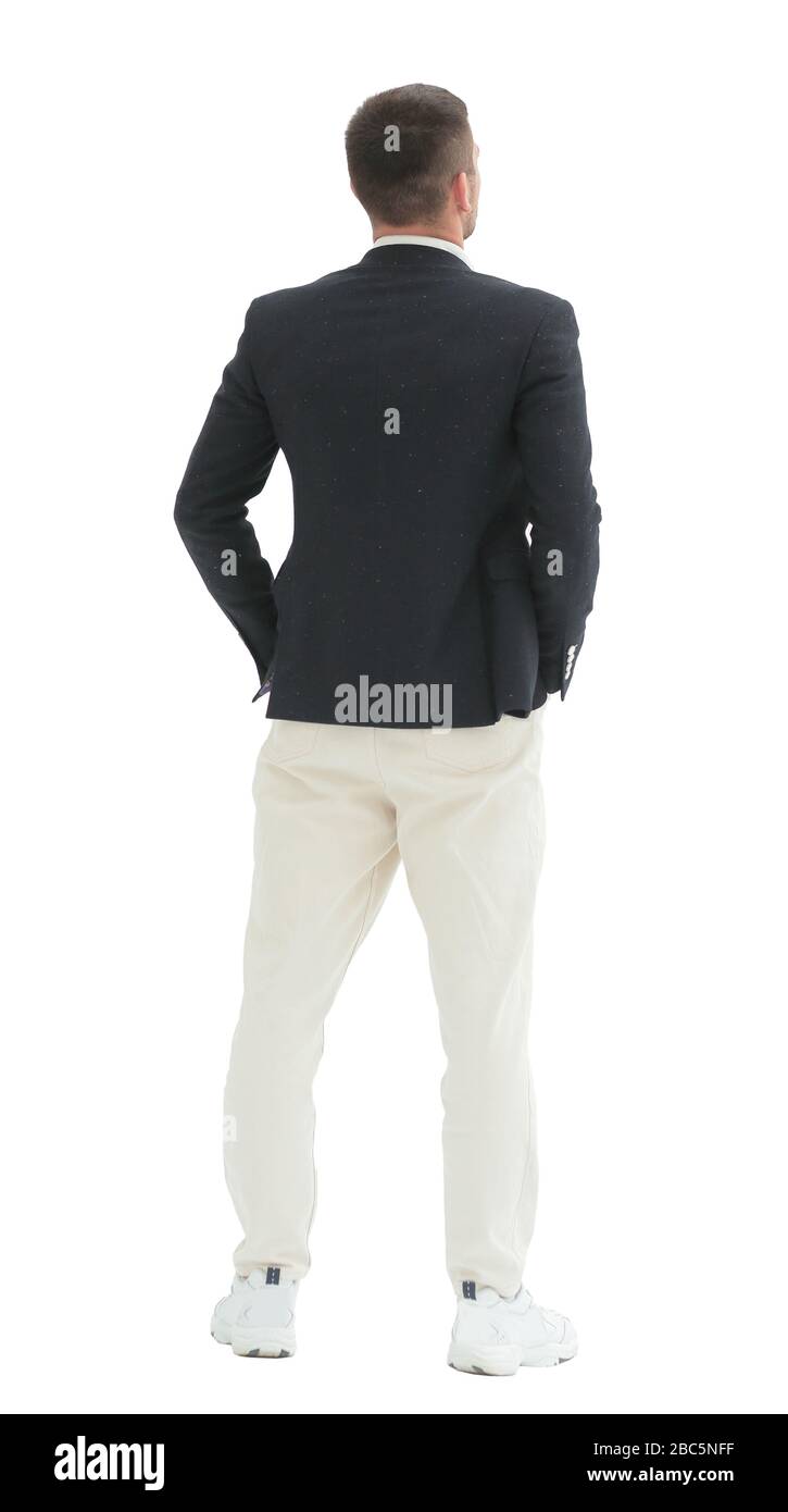 modern business man looking at a white blank screen Stock Photo - Alamy