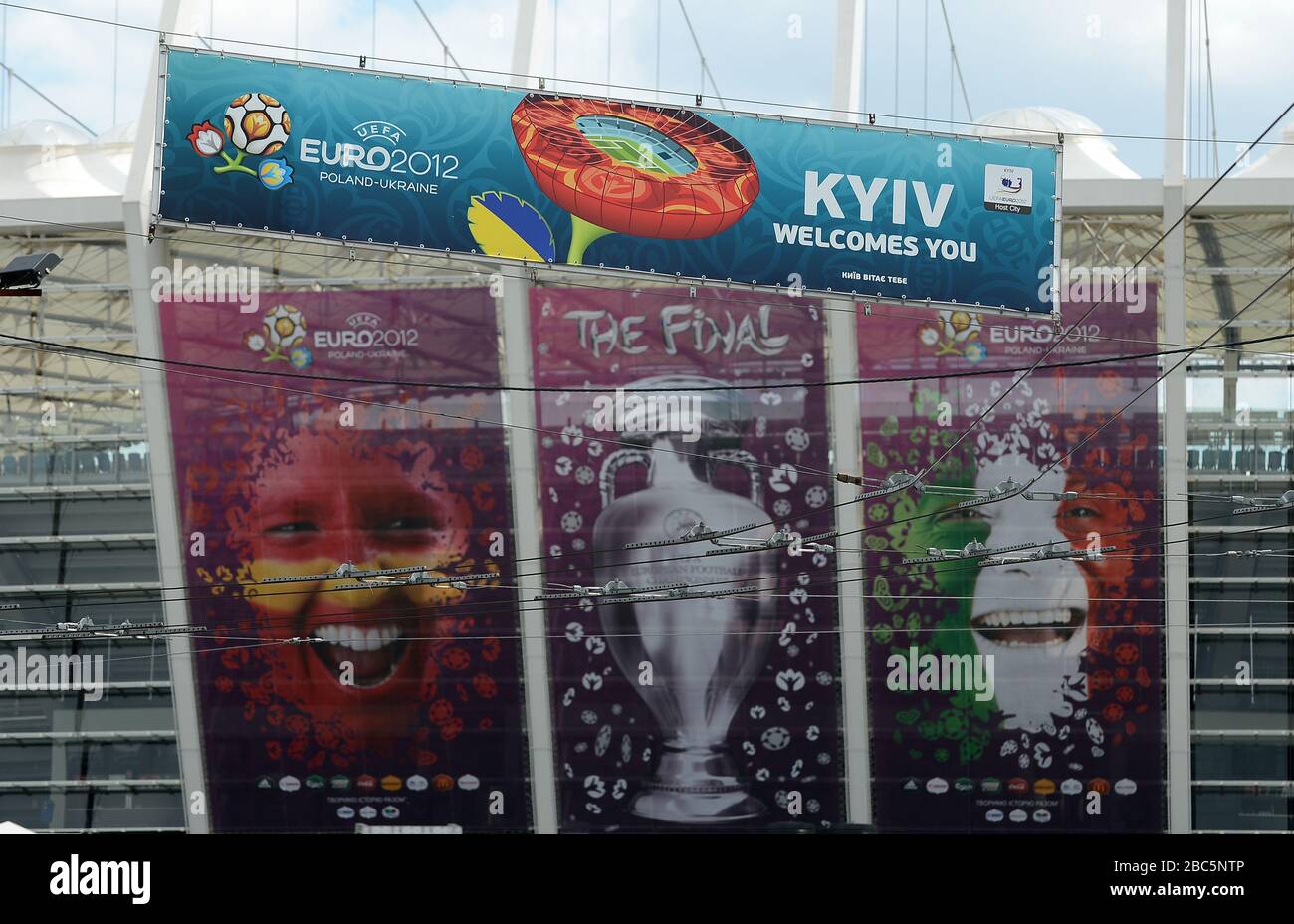 Stadium signage for the final around the stadium Stock Photo - Alamy