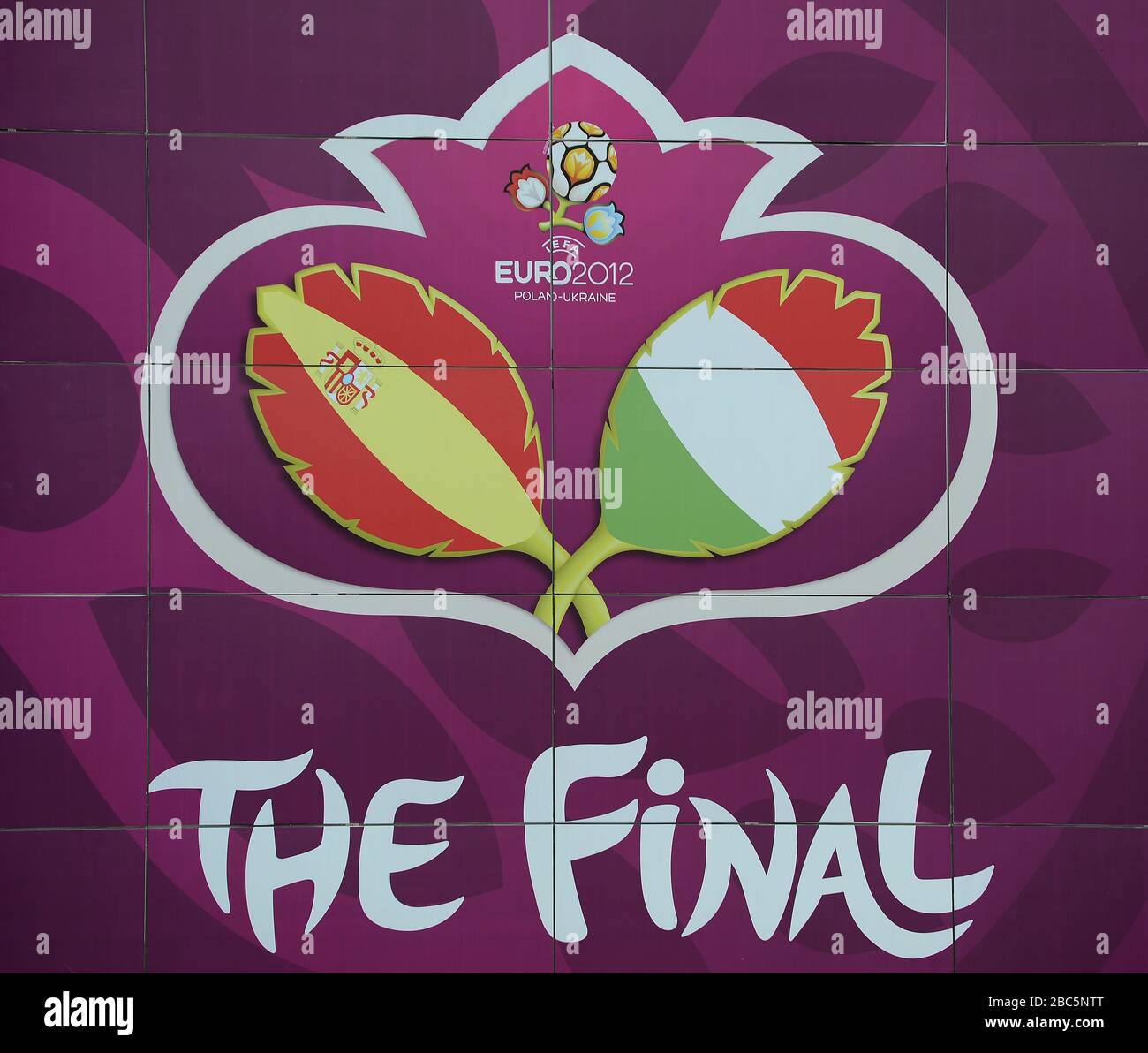 Stadium signage for the final around the stadium Stock Photo - Alamy