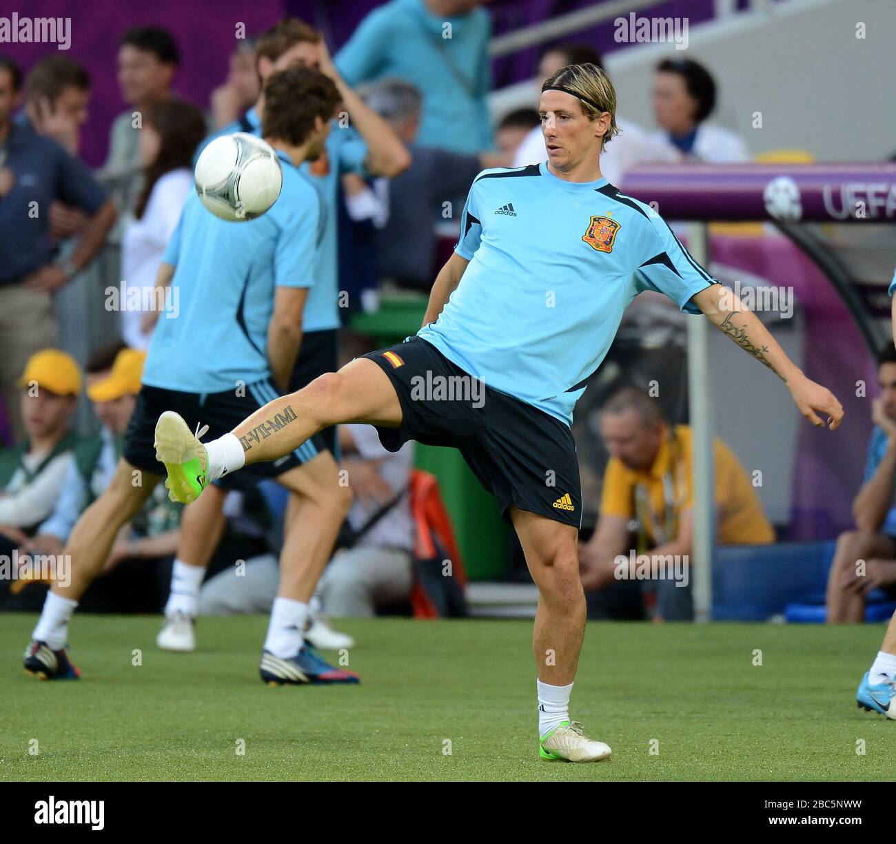 Spain's Fernando Torres during training at the Olympic Stadium in Kiev ...