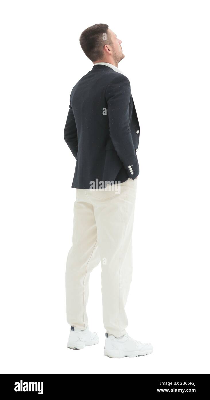 modern business man looking at a white blank screen Stock Photo - Alamy