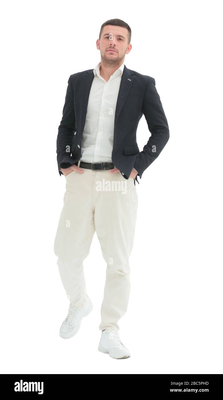 modern business man looking at a white blank screen Stock Photo - Alamy