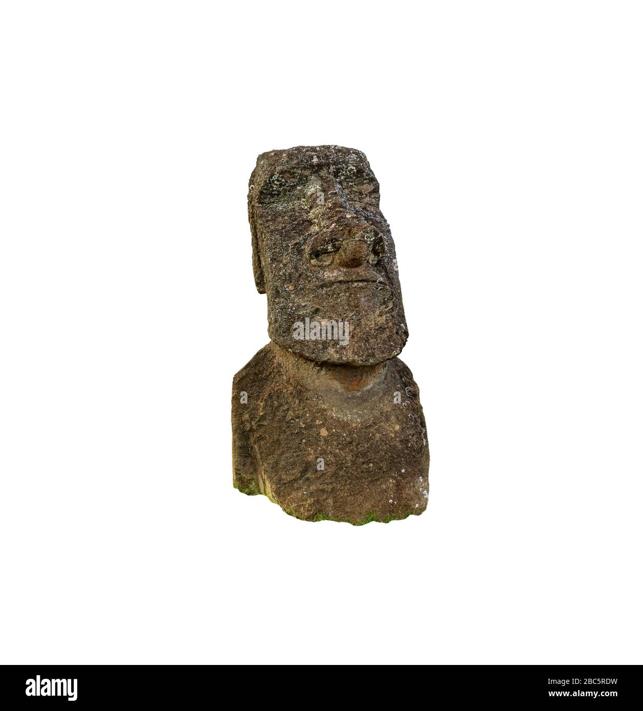 Twisted moai statue isolated on white background Stock Photo - Alamy