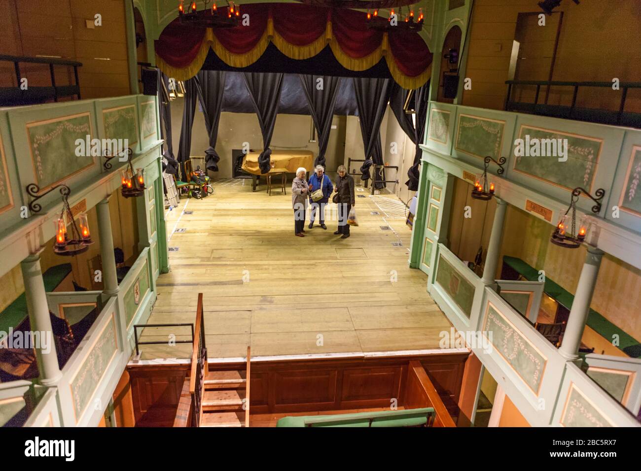 View of the stage at the historic Georgian Theatre Royal, one of ...