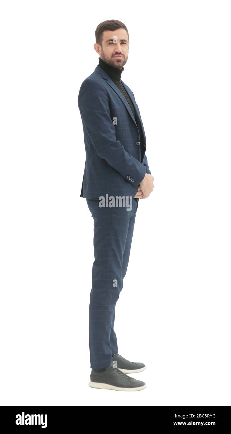 side view. successful confident business man . isolated on white Stock ...