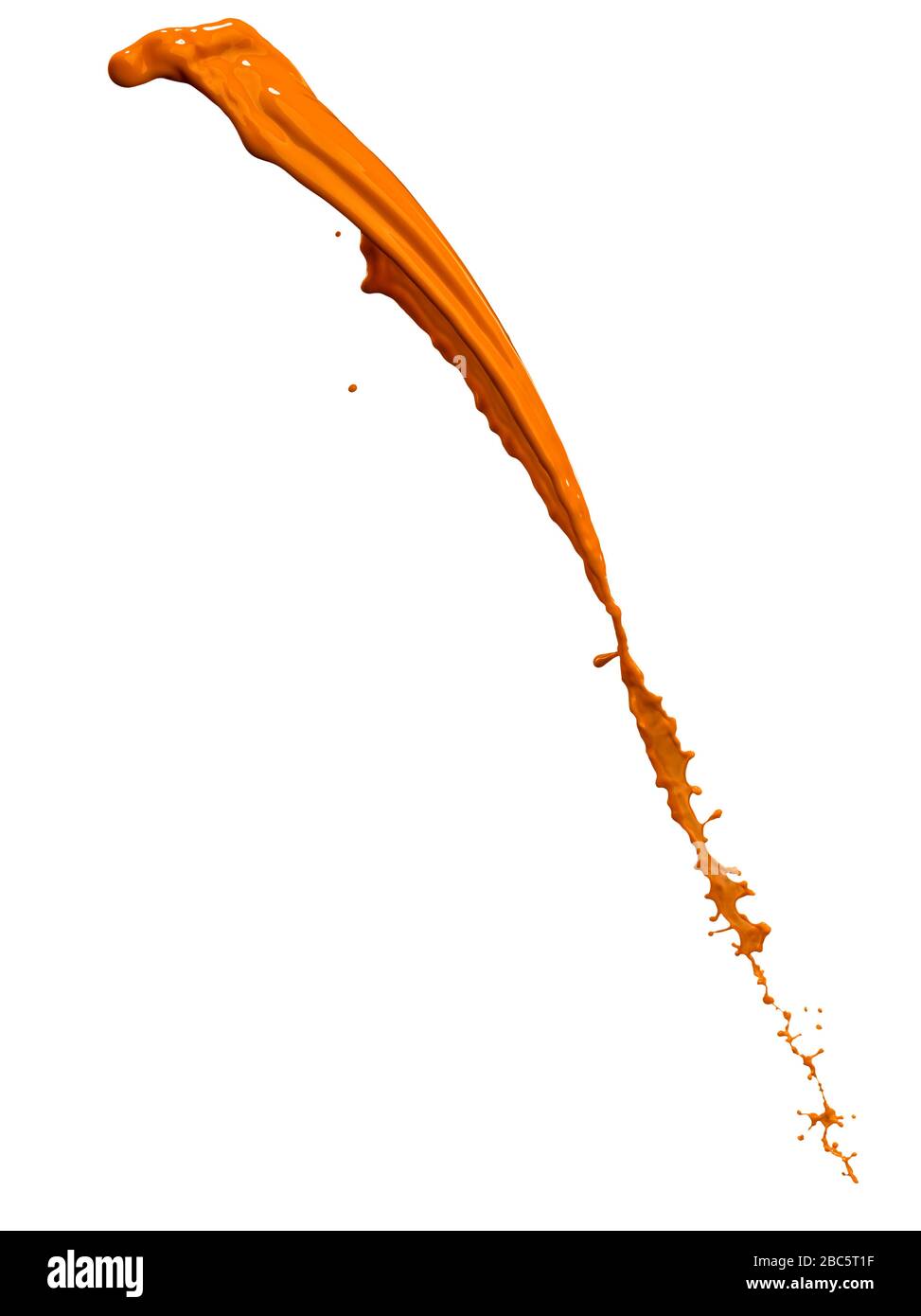 splendid orange paint splash isolated on white background Stock Photo ...