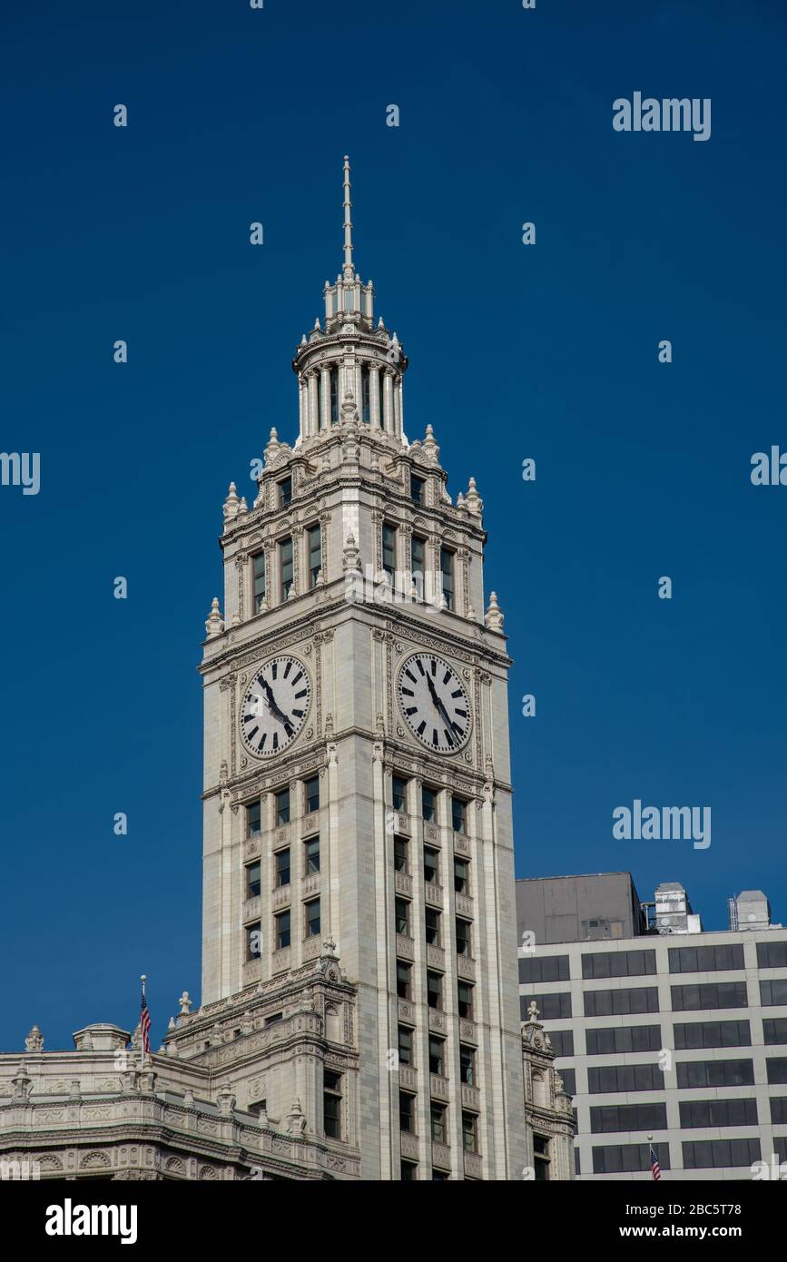 Wrigley building built in 1924 located in Michigan avenue in Chicago ...