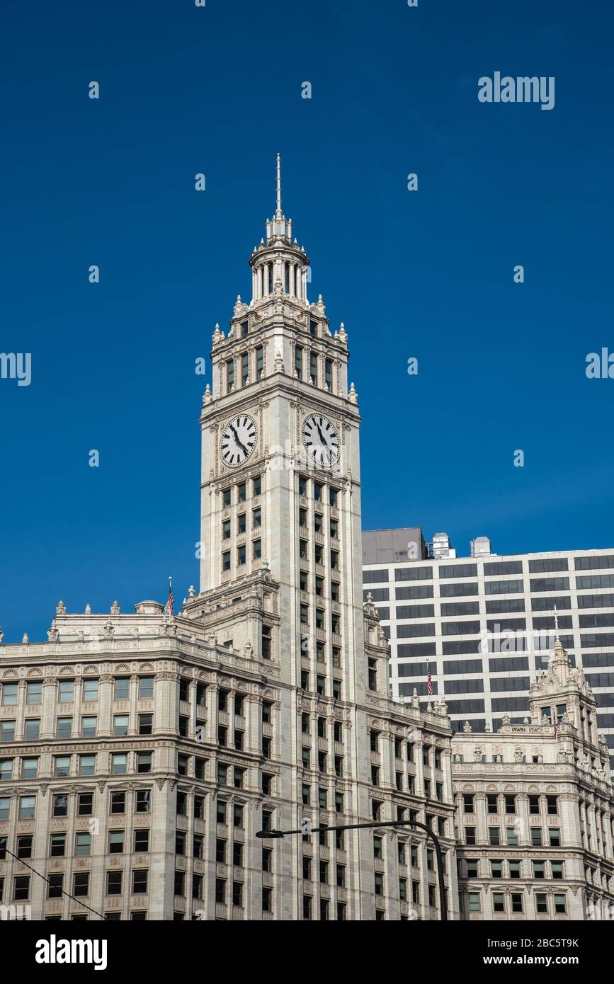 Wrigley building built in 1924 located in Michigan avenue in Chicago ...