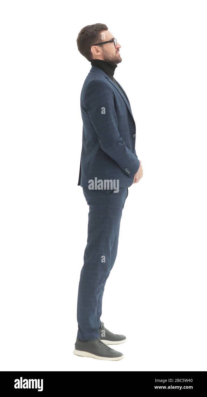 side view. successful business man looking forward Stock Photo - Alamy