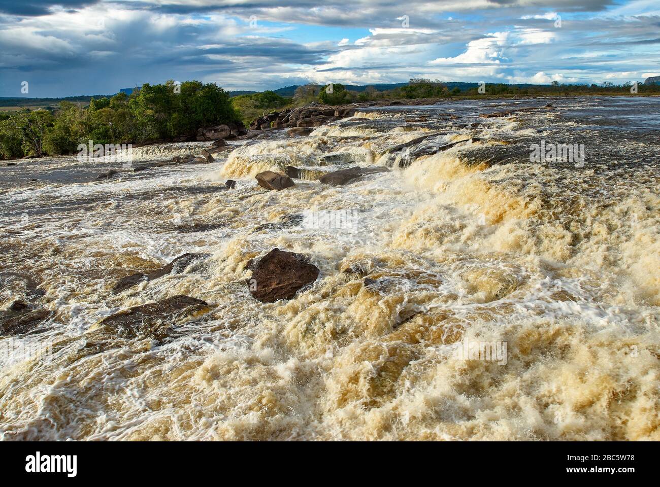 waterfalls in lagoon of Canaima NATIONAL PARK, Venezuela, South America ...
