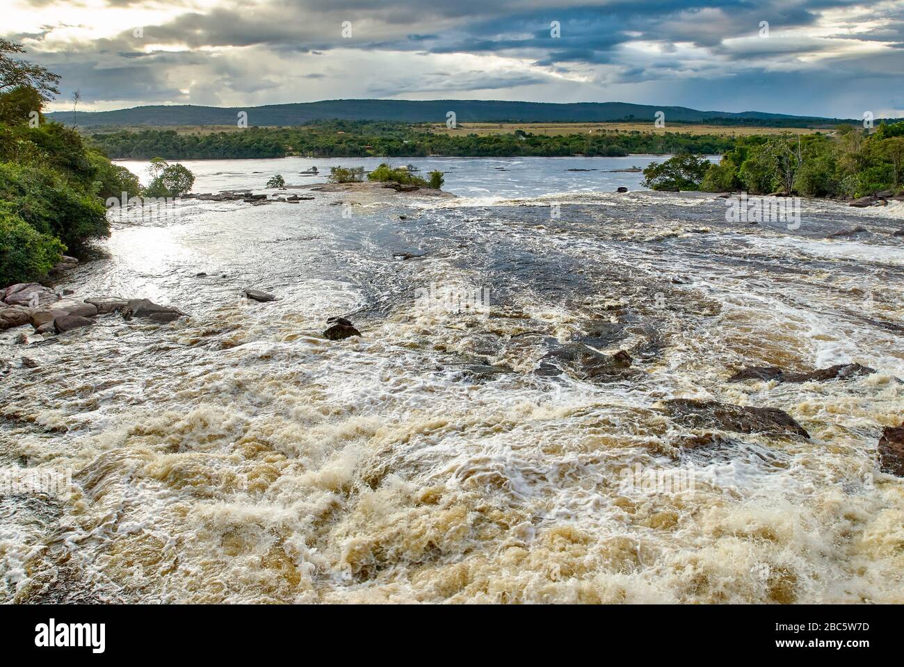waterfalls in lagoon of Canaima NATIONAL PARK, Venezuela, South America ...