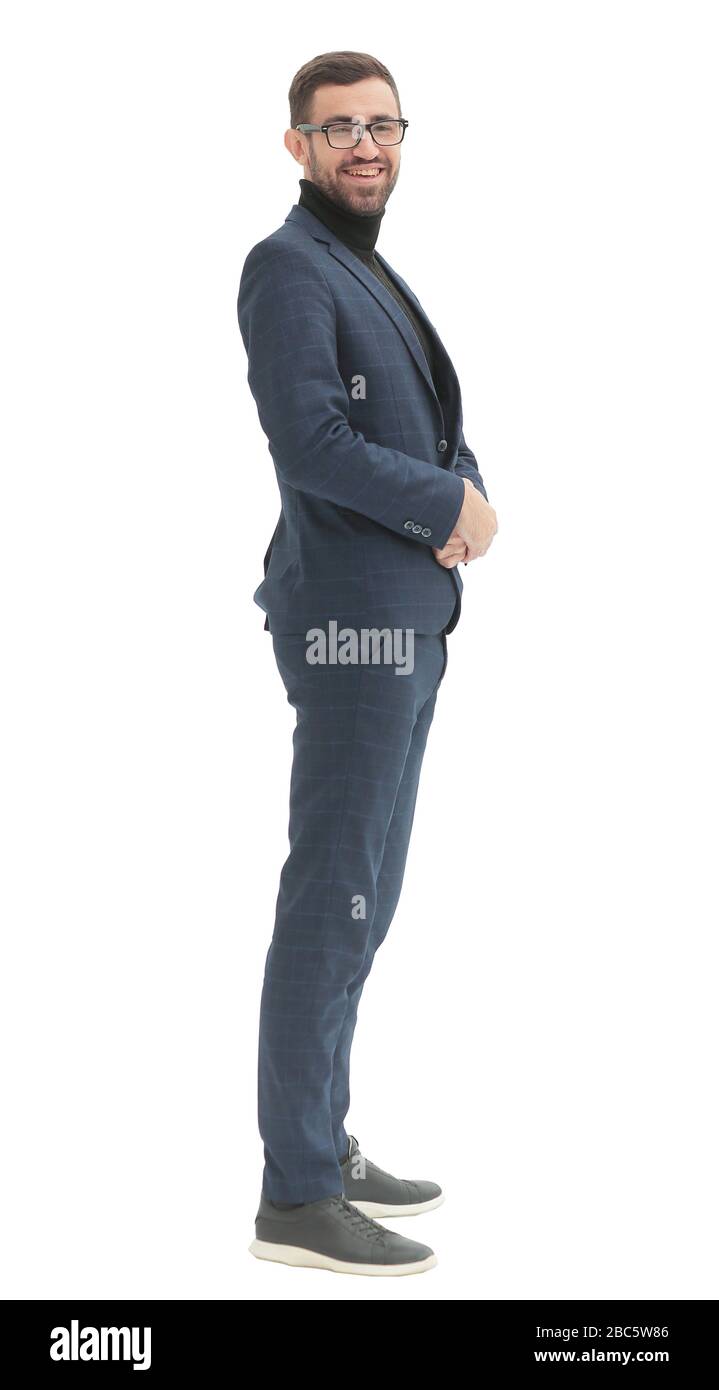 side view. successful business man looking forward Stock Photo - Alamy