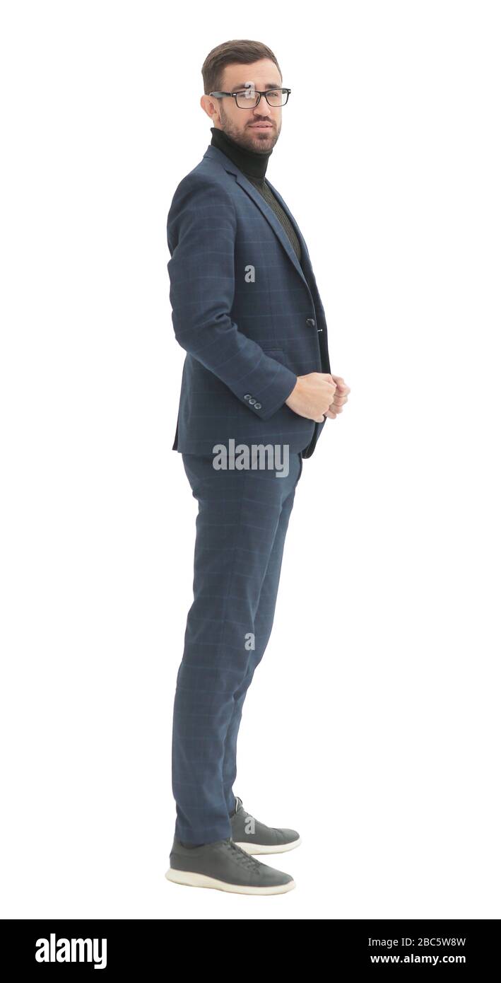 side view. successful business man looking forward Stock Photo - Alamy