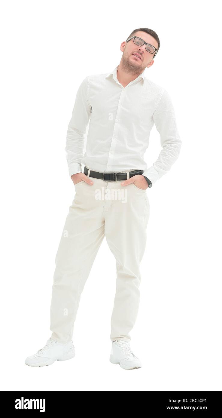 in full growth. confident business man taking a step forward Stock ...