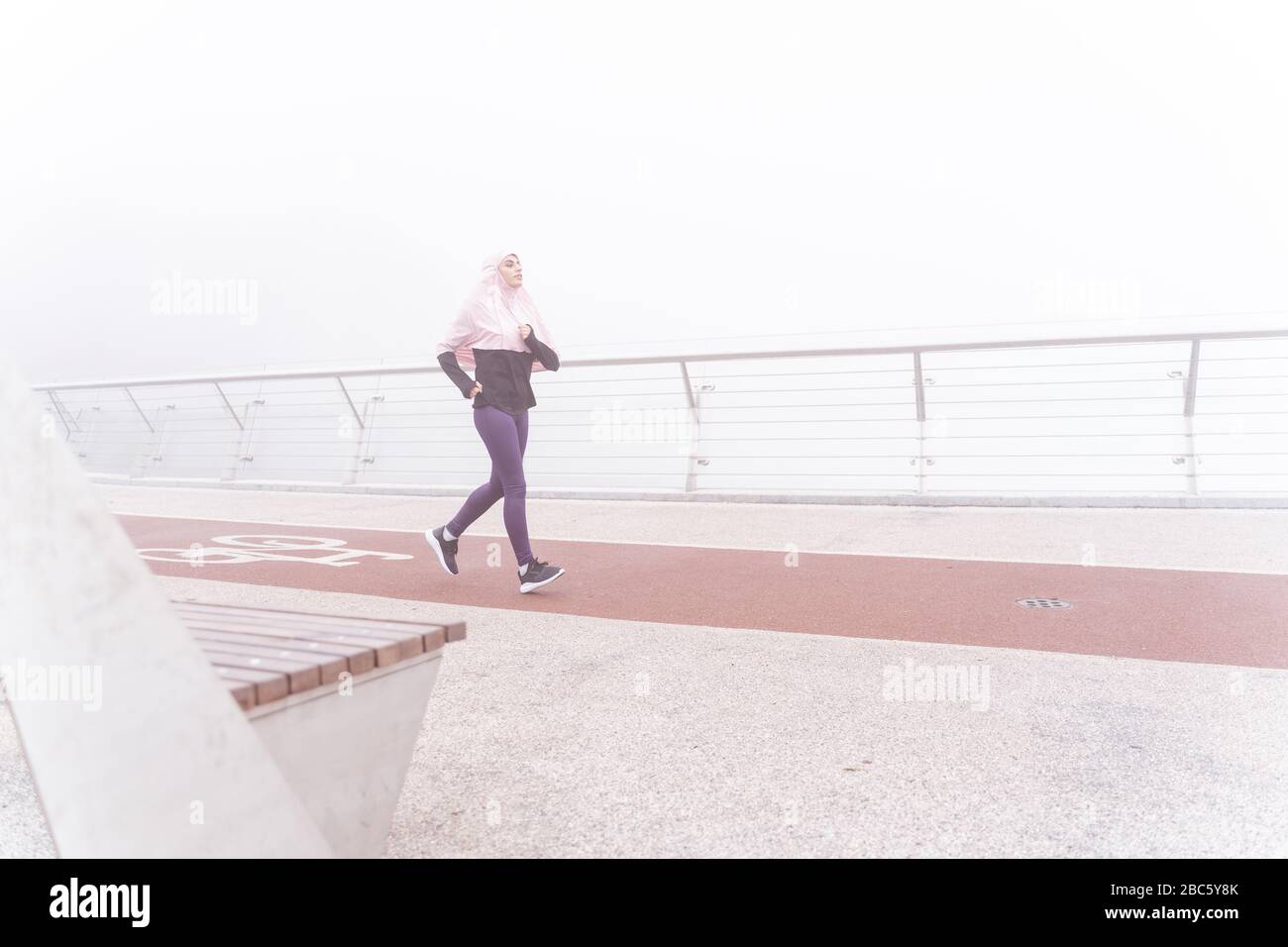 Keeping fit while exercising outdoors stock photo Stock Photo - Alamy