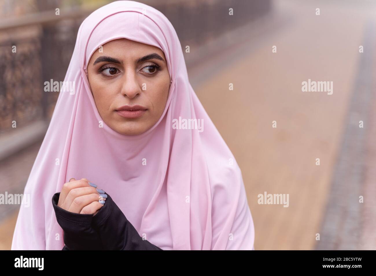 Portrait of attractive lady in hijab stock photo Stock Photo - Alamy