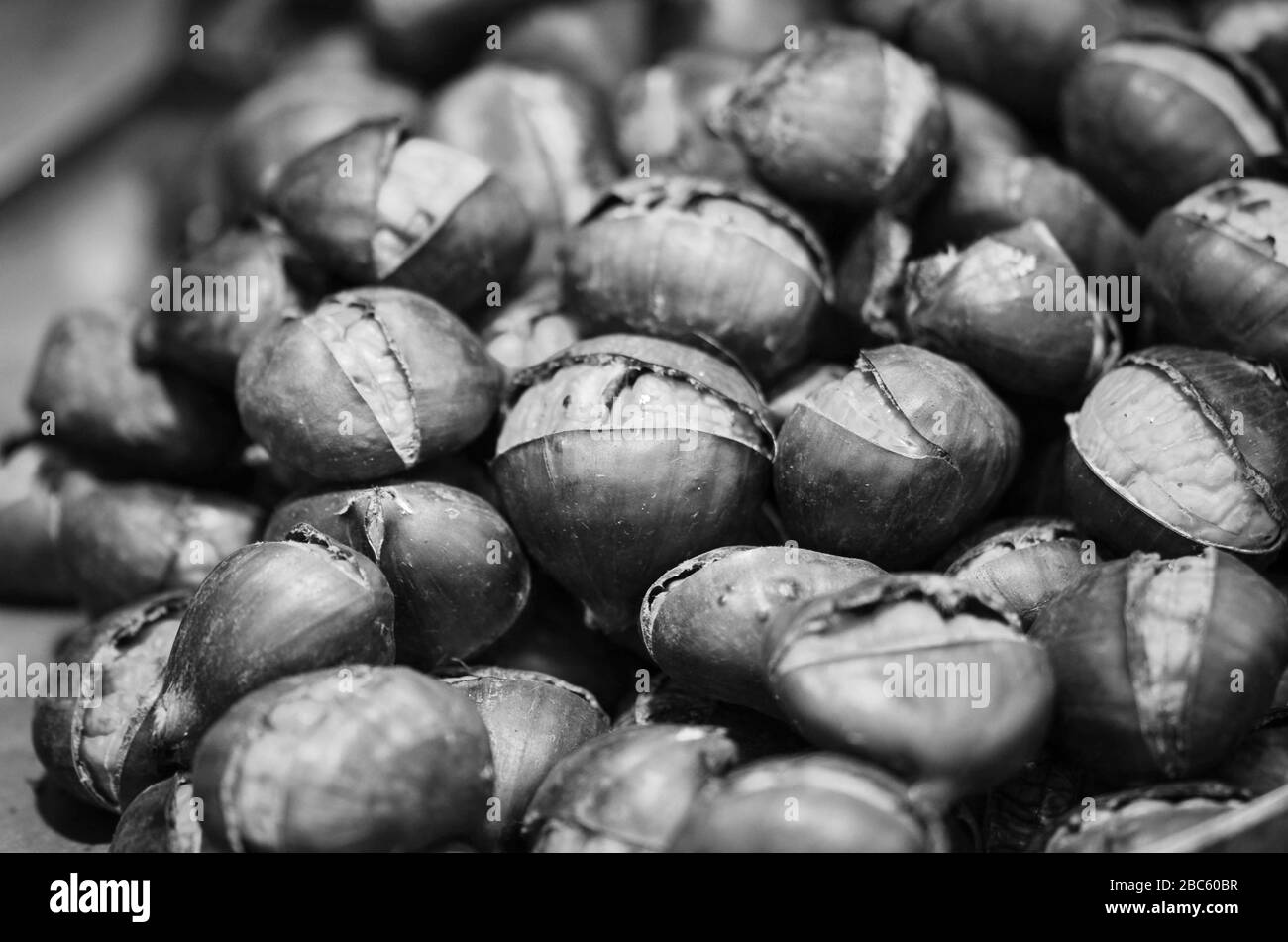 Organic chestnuts Black and White Stock Photos & Images - Alamy