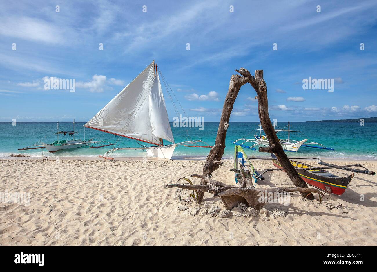 Boracay Island beautiful beach puka shell beach, Philippines Stock ...