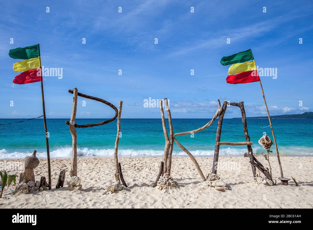 Boracay Island beautiful beach puka shell beach, Philippines Stock ...