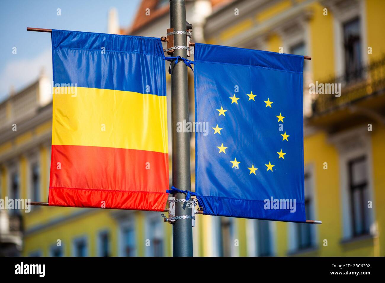 Eu flag in romania hi-res stock photography and images - Alamy