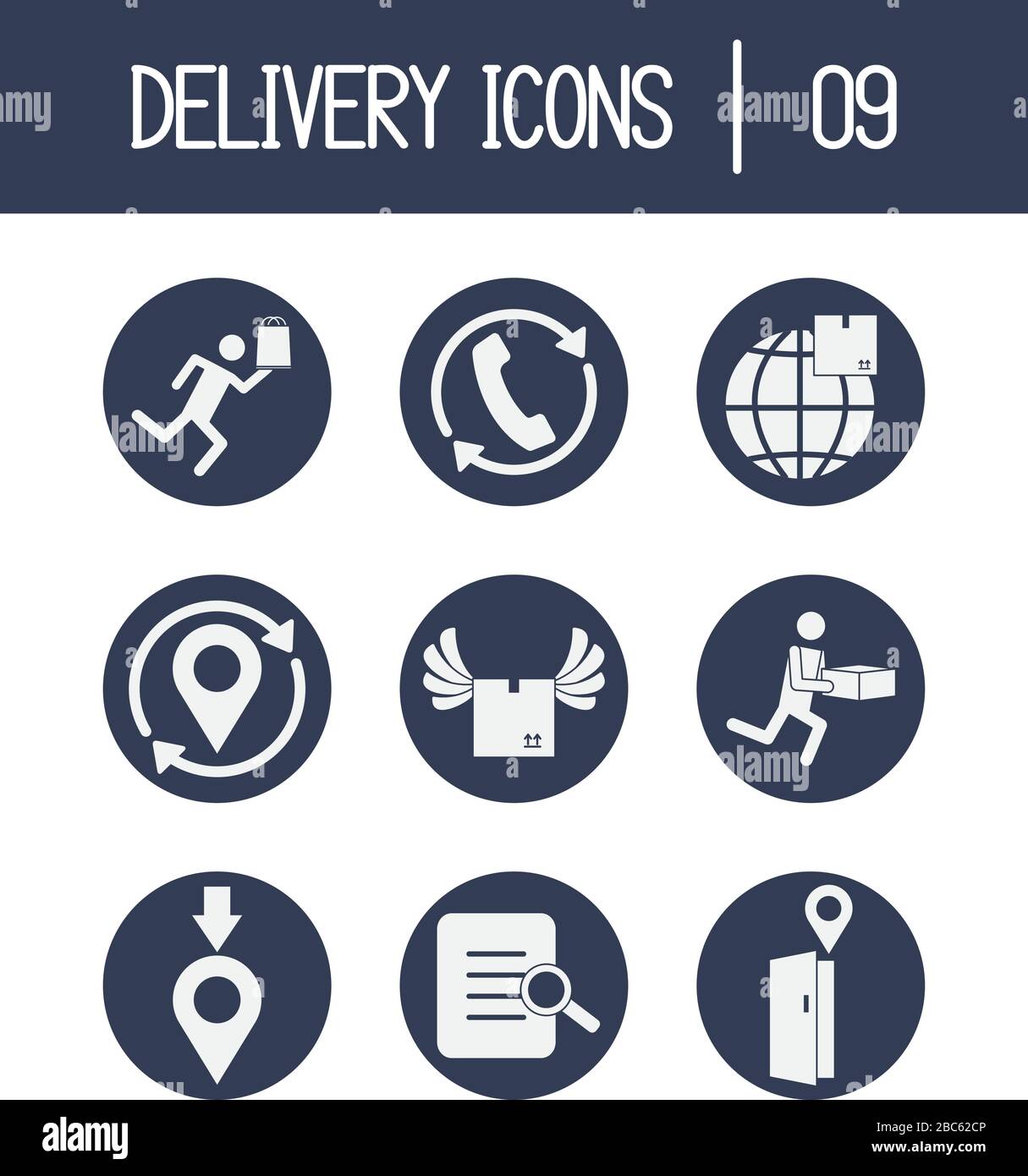 location pin and delivery icon set over white background, block style ...