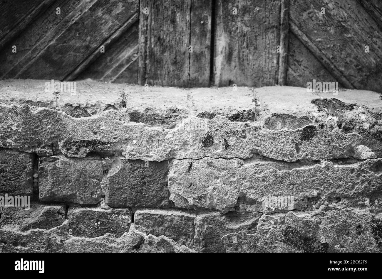 designed bricks & stone wall - close up view within the historical ...