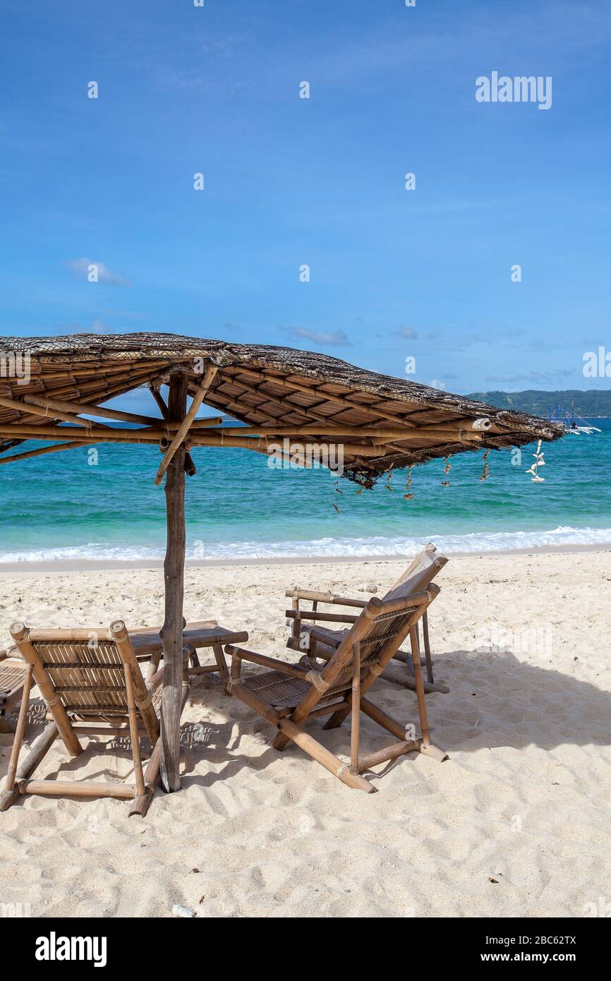 Boracay Island beautiful beach puka shell beach, Philippines Stock ...