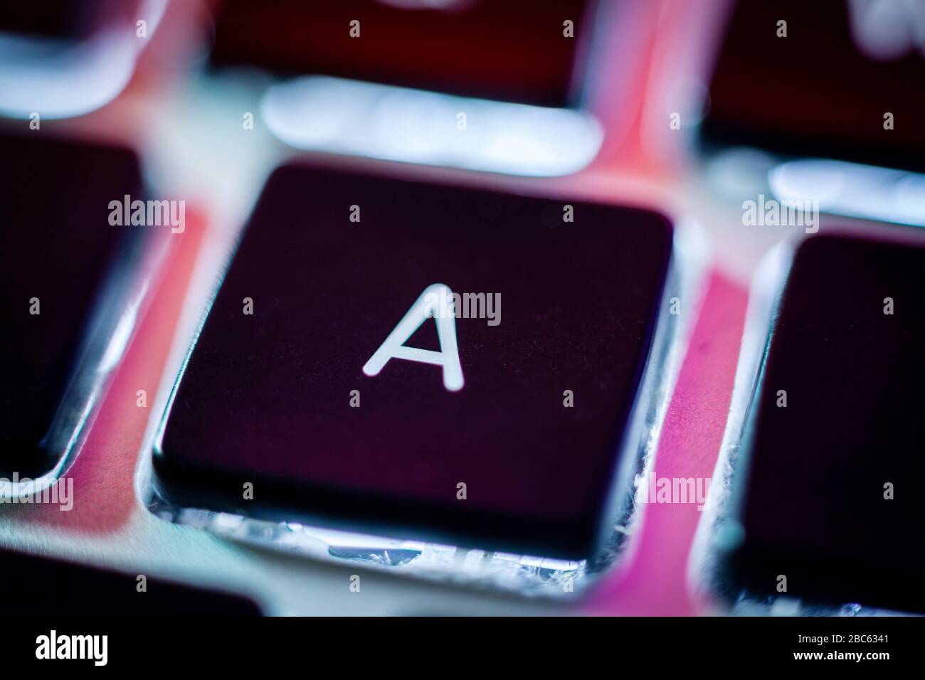 A key on computer keyboard close up Stock Photo - Alamy