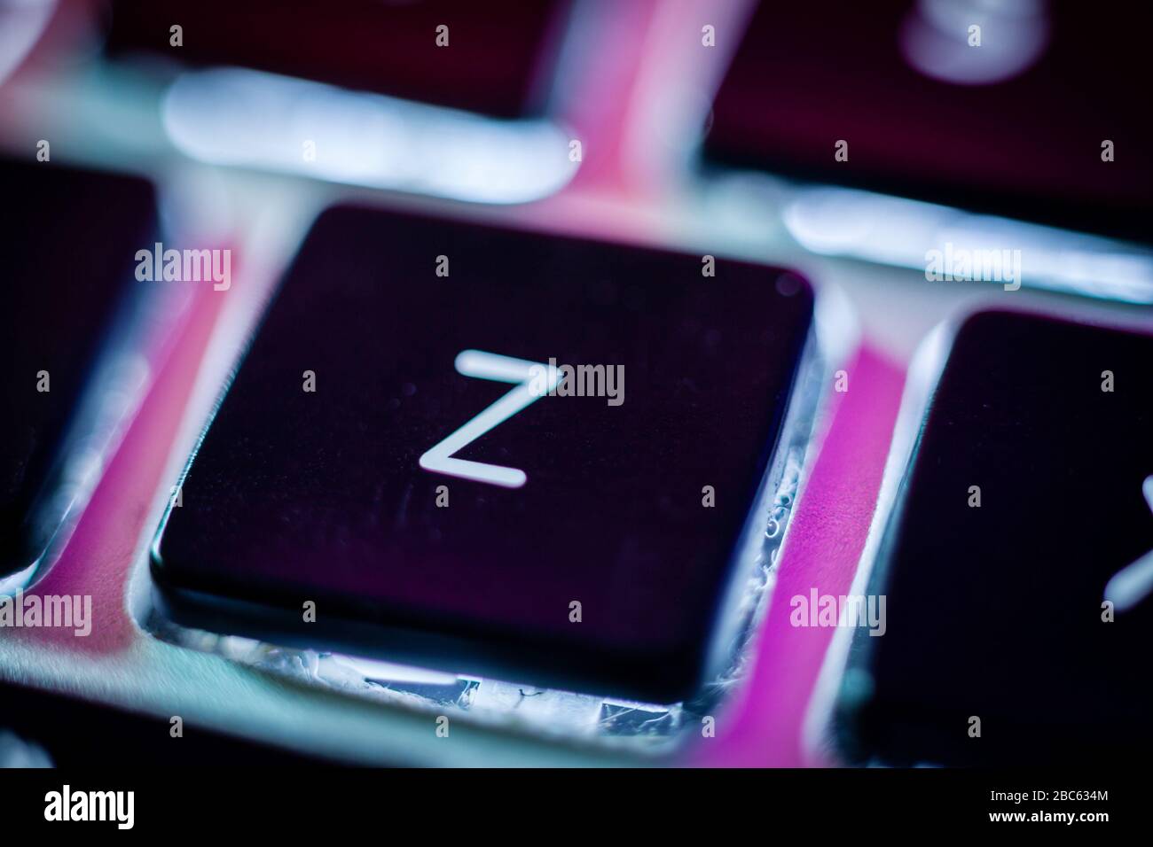 Z key on computer keyboard close up Stock Photo - Alamy