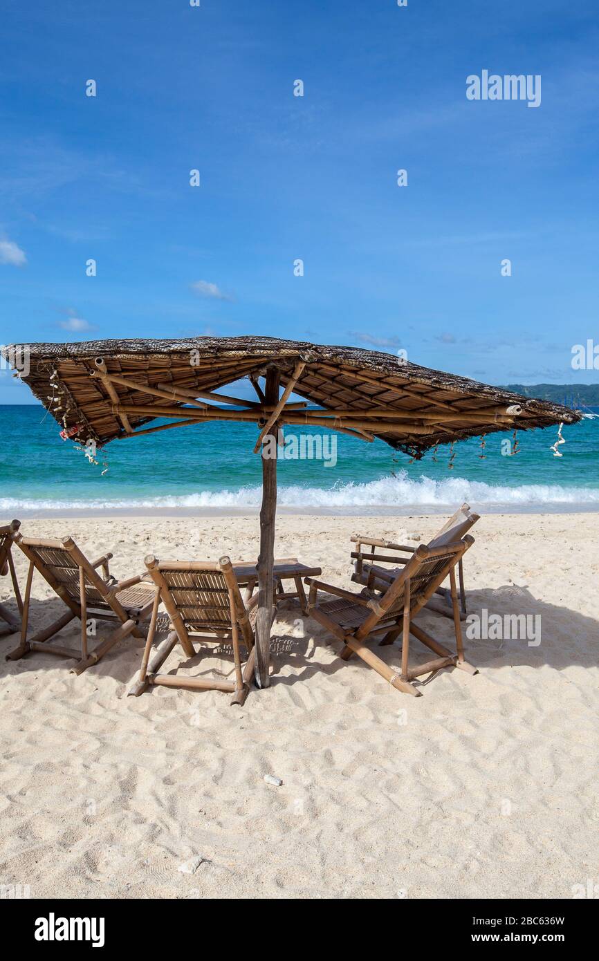 Boracay Island beautiful beach puka shell beach, Philippines Stock ...
