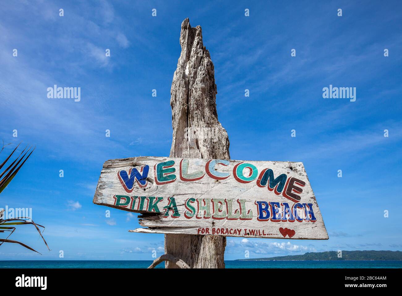 Boracay Island beautiful beach puka shell beach, Philippines Stock ...